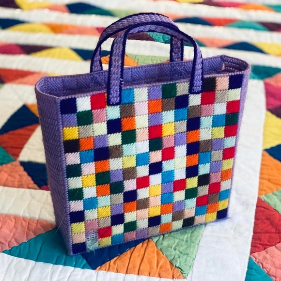 Bags | Multicolor Colorblock Handcrafted Purse | Poshmark